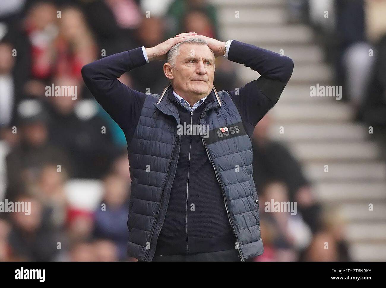 Sunderland manager Tony Mowbray during the Sky Bet Championship match ...