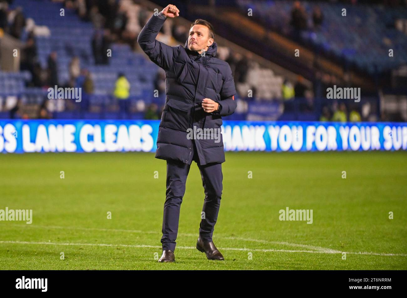 Joe Edwards manager of Millwall celebrates in front of the travelling ...