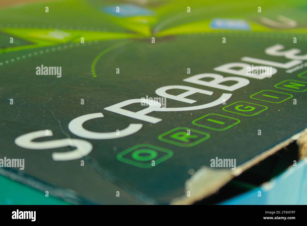 A photo of the green board game box 'Scrabble' Stock Photo - Alamy
