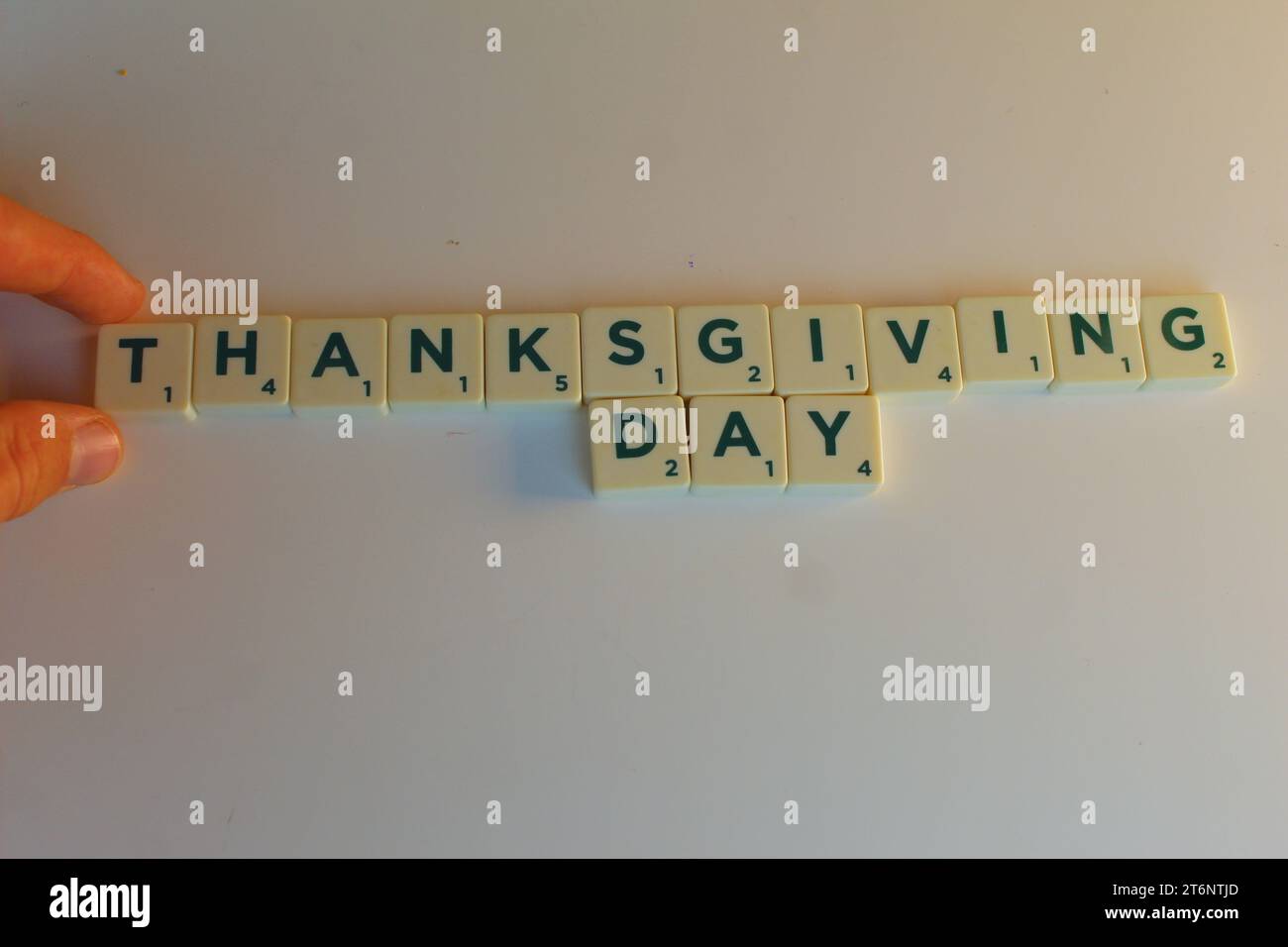 A photo of the national celebration 'Thanksgiving Day' written out in ...