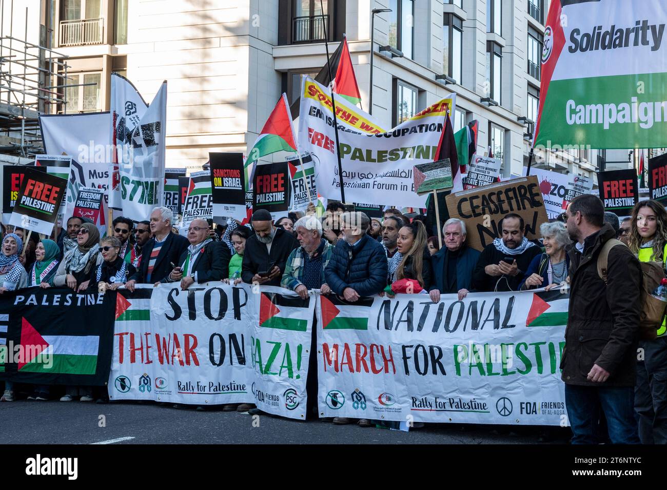 Stop the War on Gaza, Lead Banner with Jeremy Corbyn and John McDonnell ...