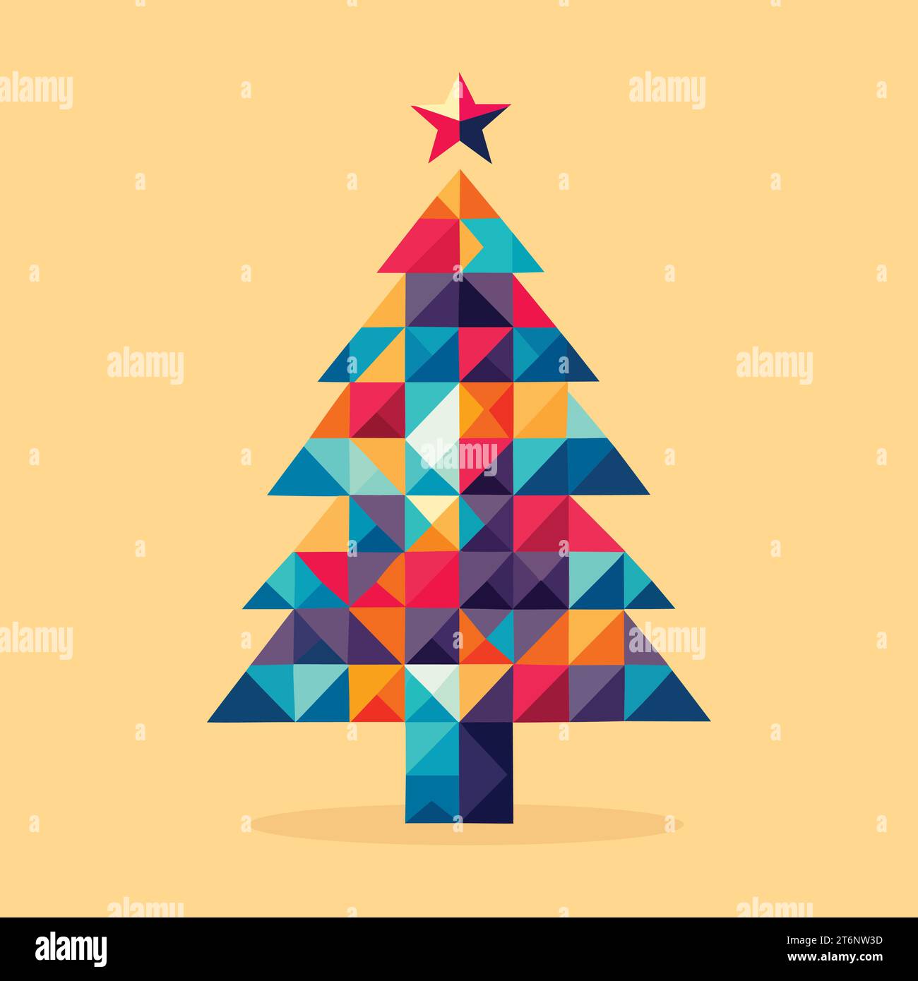 Illustration symmetrical christmas tree design hi-res stock photography ...