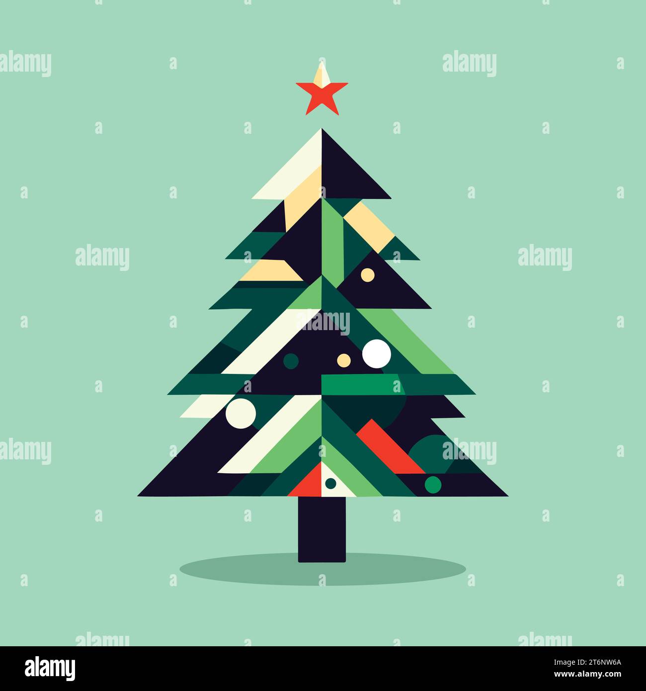 Illustration symmetrical christmas tree design hi-res stock photography ...