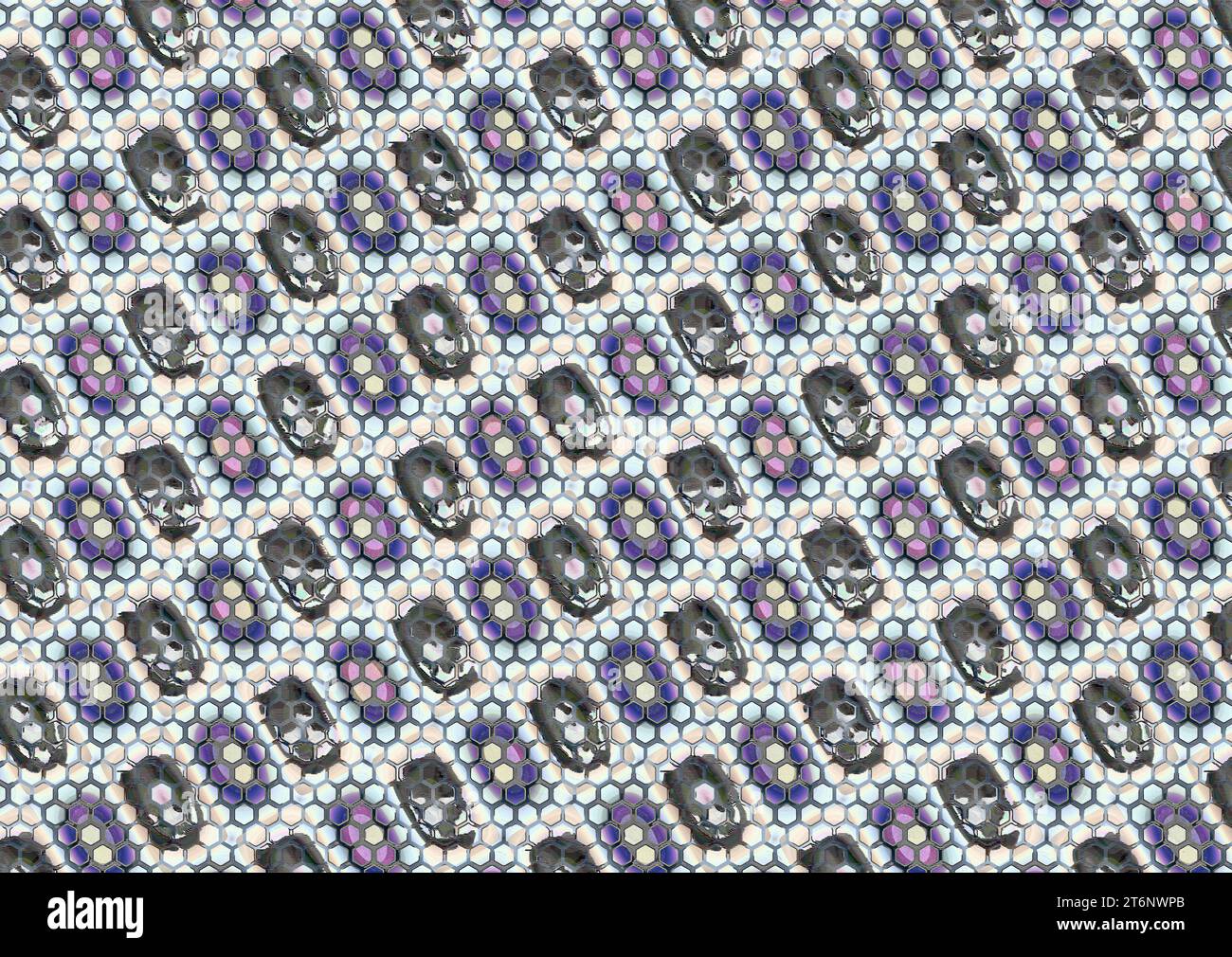 A Hexagonal Grid Pattern Set Against A Multicolored Background