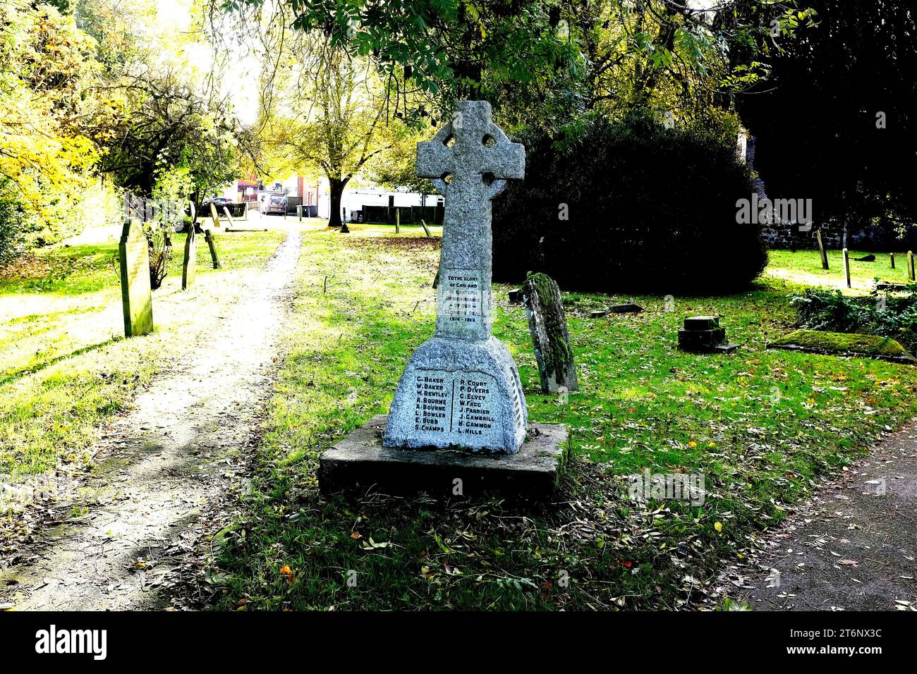 memorial cross in the grounds of st nicholas anglican church,grade 1 ...