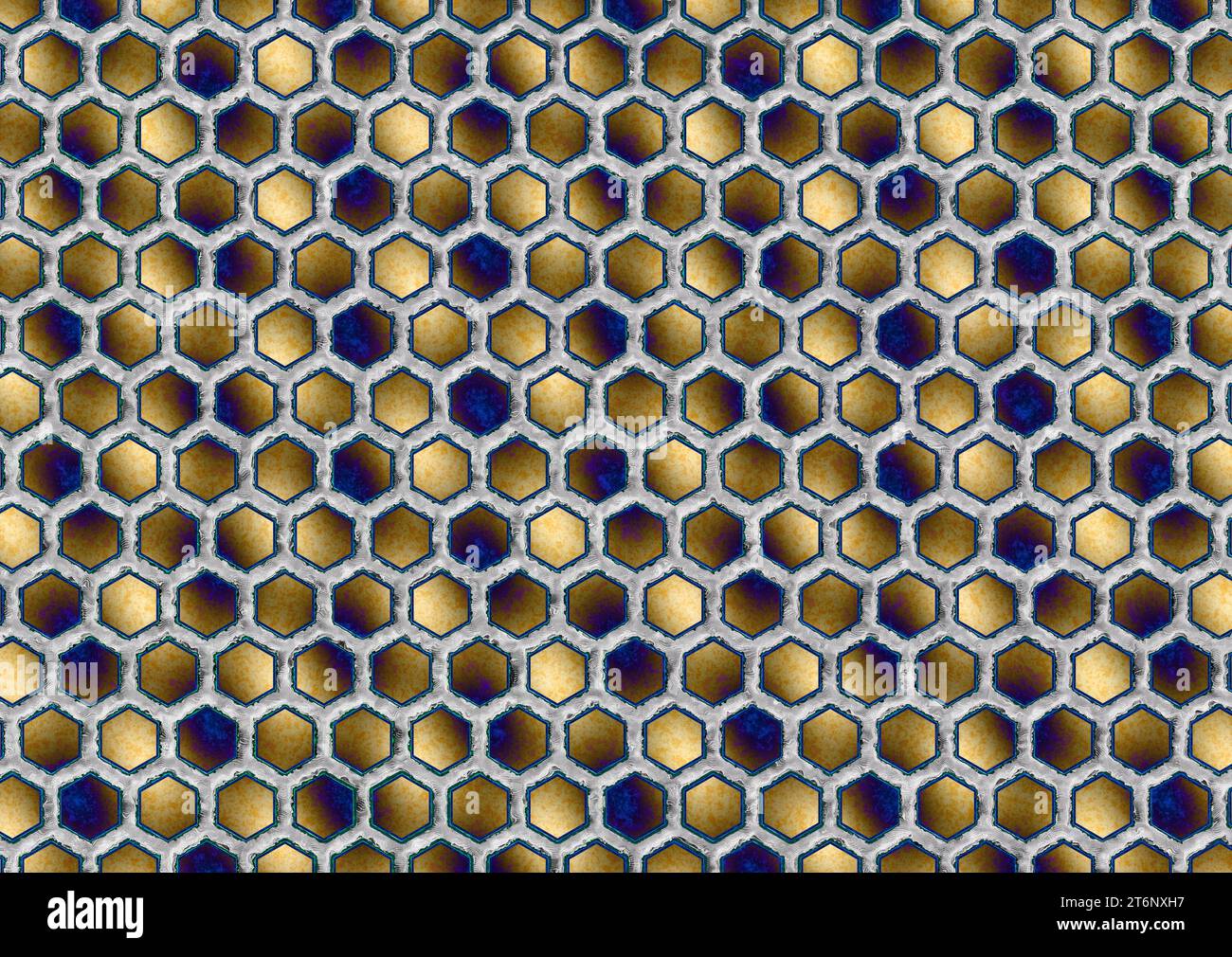 Interior of cells with light brown and orange marble with points of ...