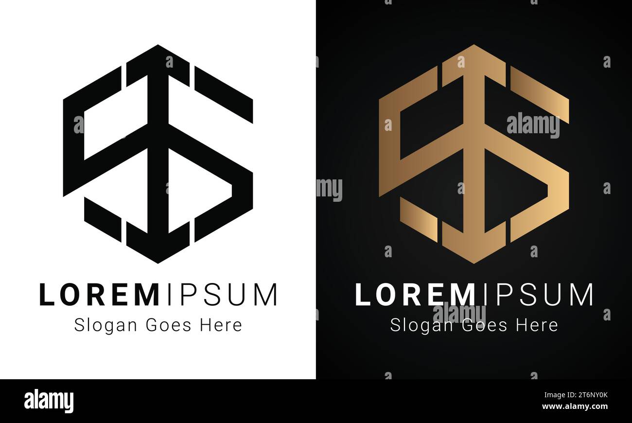 luxury Initial SI or IS Monogram Text Letter Logo Design Stock Vector ...