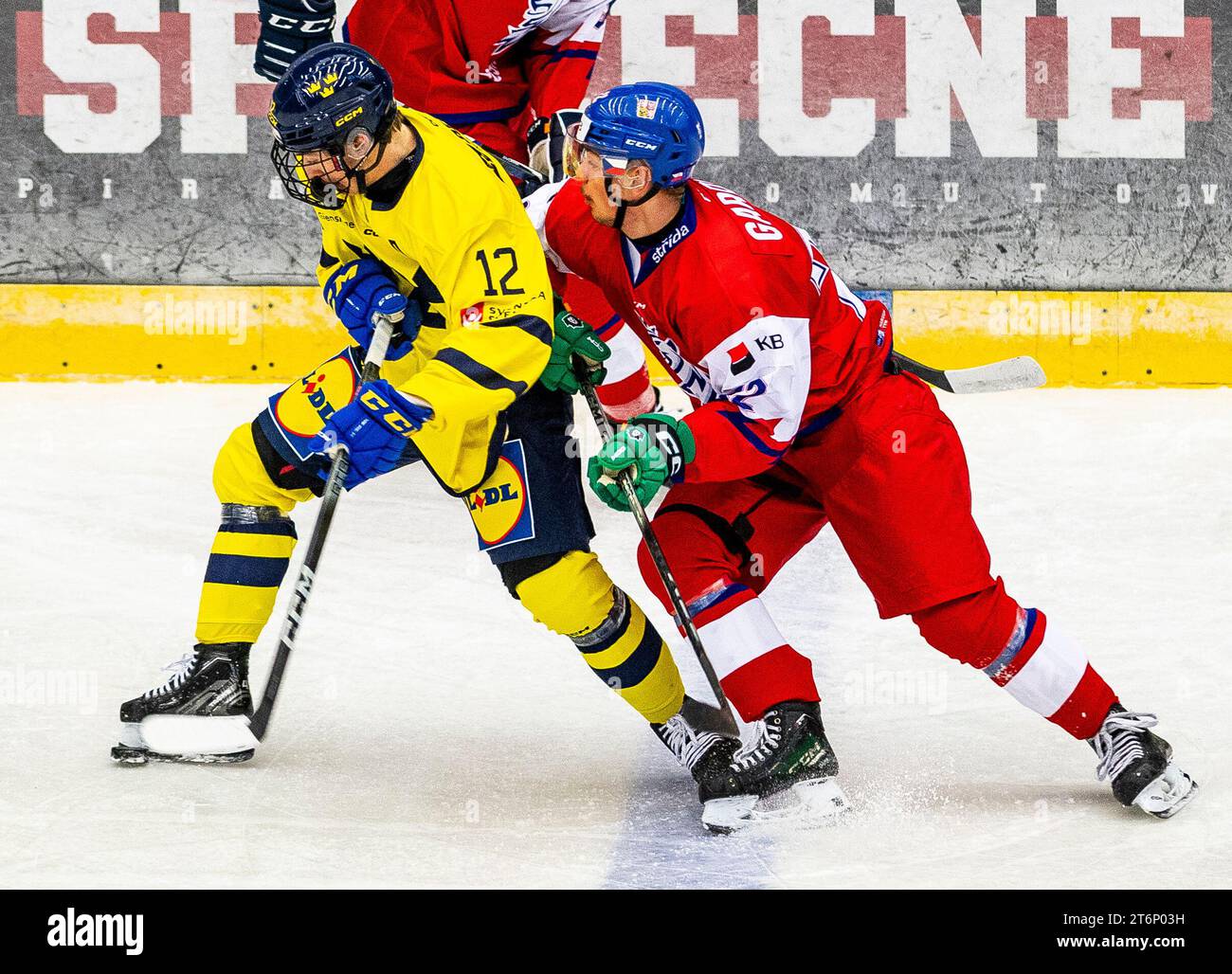 From left Noah Ostlund of Sweden and Czech Matej Gardon in action ...