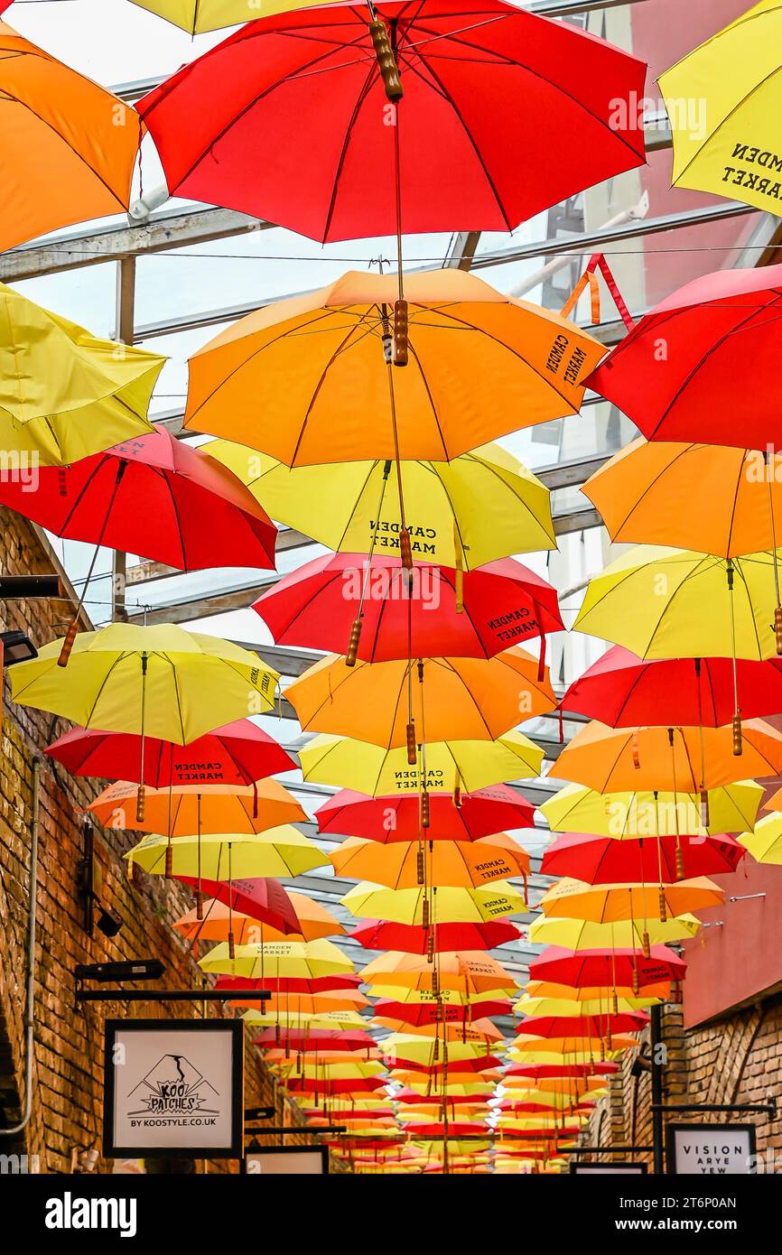 The colourful umbrella alley in Camden stables market Stock Photo - Alamy