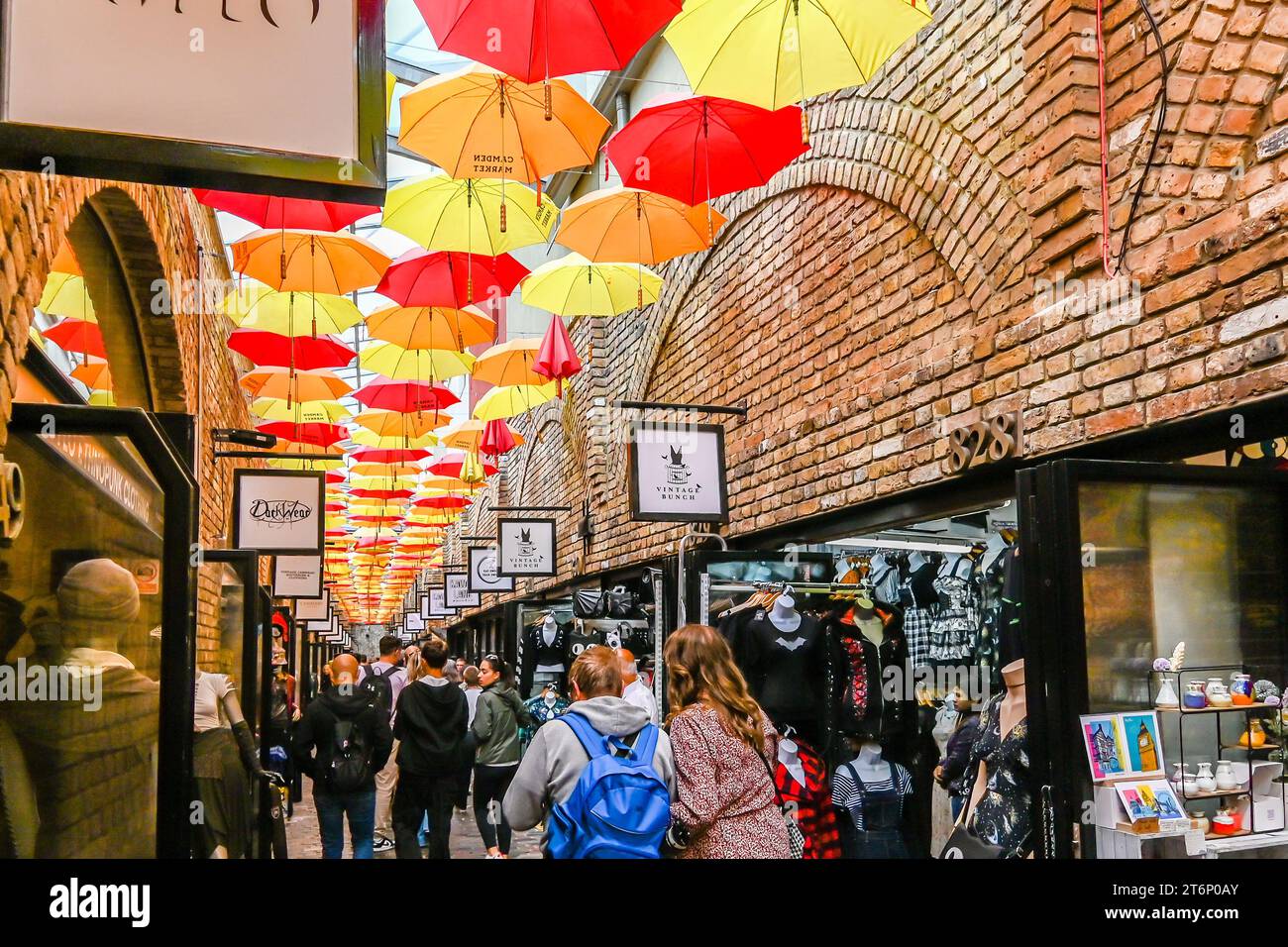 The colourful umbrella alley in Camden stables market Stock Photo - Alamy