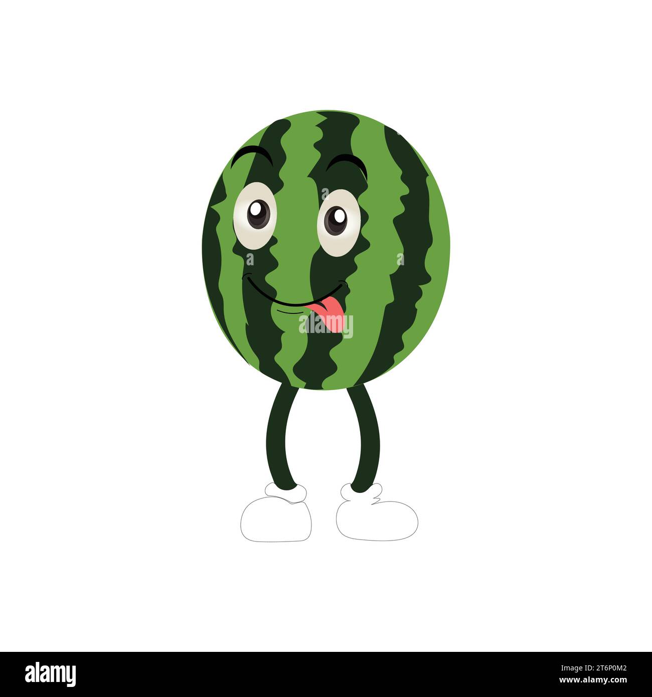 Watermelon Character with Various Face Expressions. Vector illustration ...