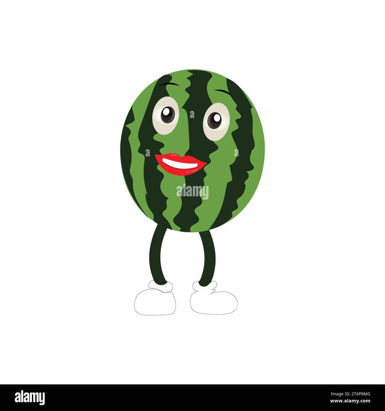 Watermelon Character with Various Face Expressions. Vector illustration ...