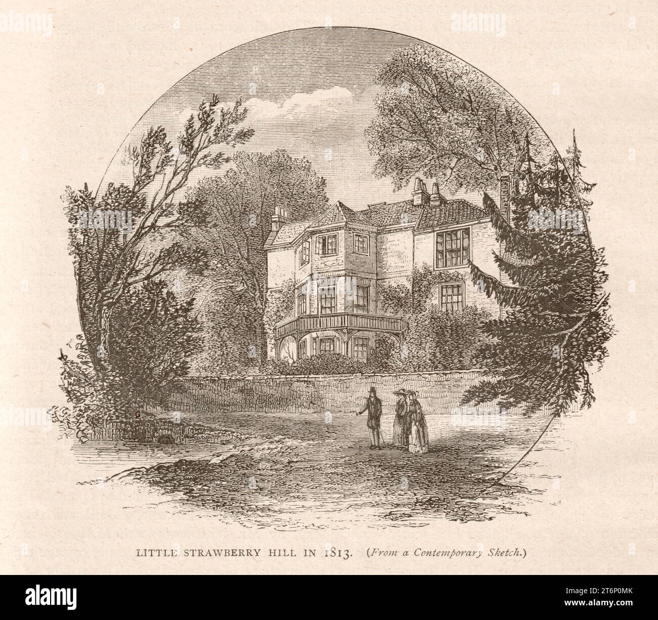 Engraving of Little Strawberry Hill in 1813, from the book: “Greater ...