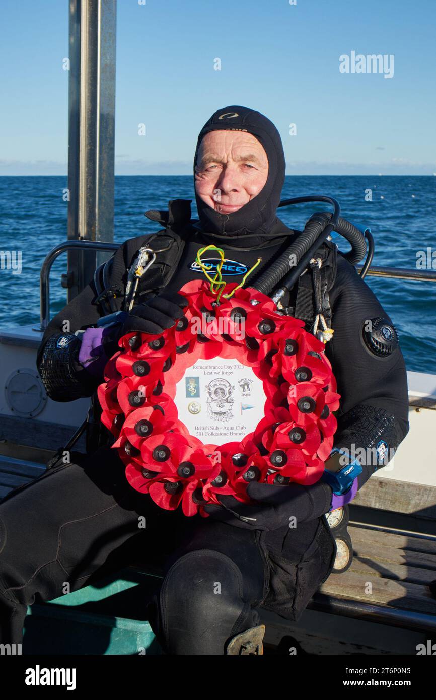 English Channel, Kent, UK, 11th November 2023: Armistice day. Brian ...