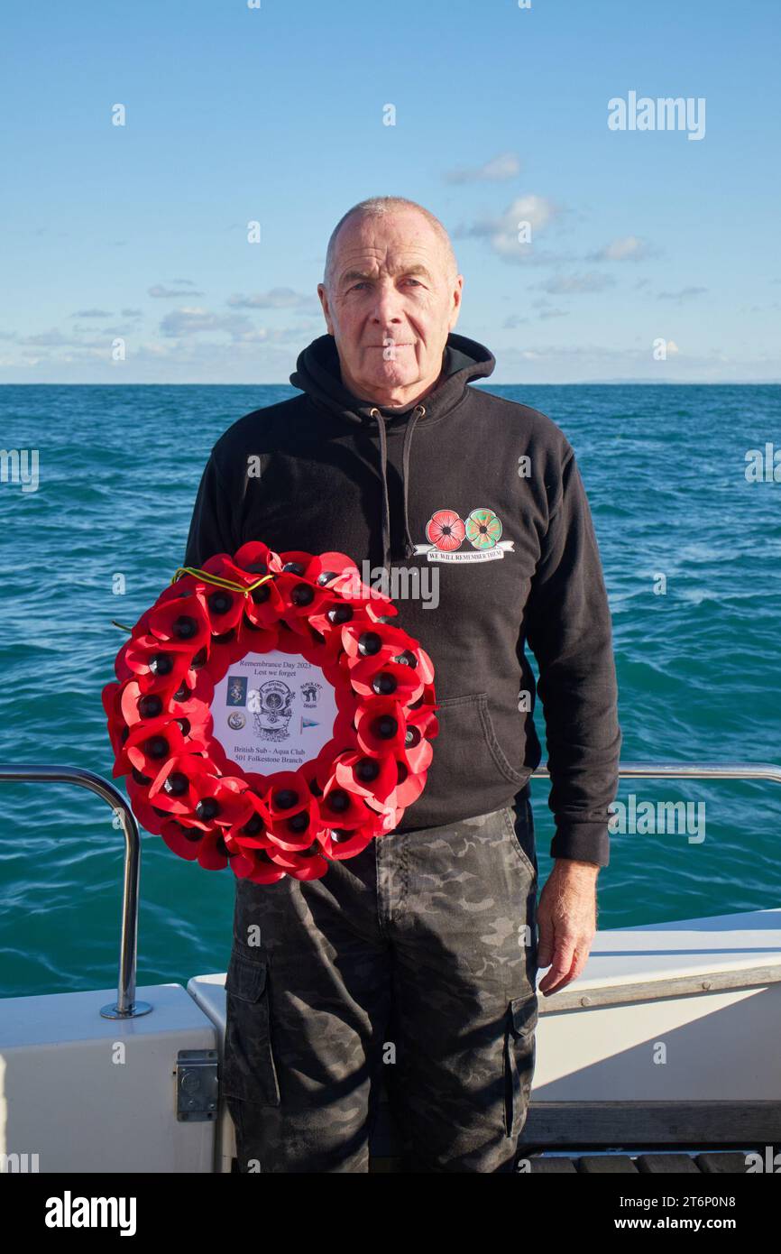 English Channel, Kent, UK, 11th November 2023: Armistice day. Brian ...