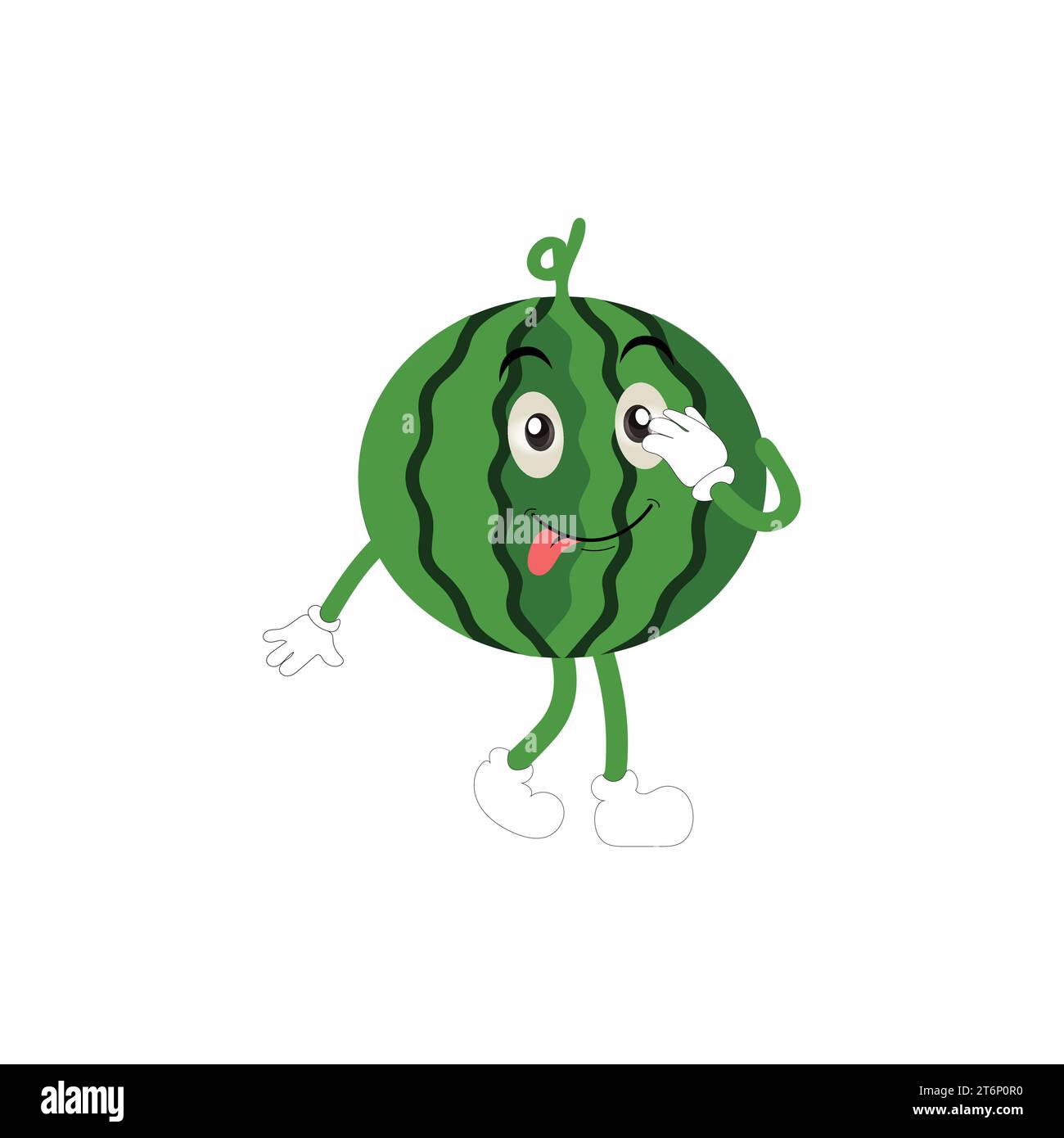Watermelon Character with Various Face Expressions. Vector illustration ...