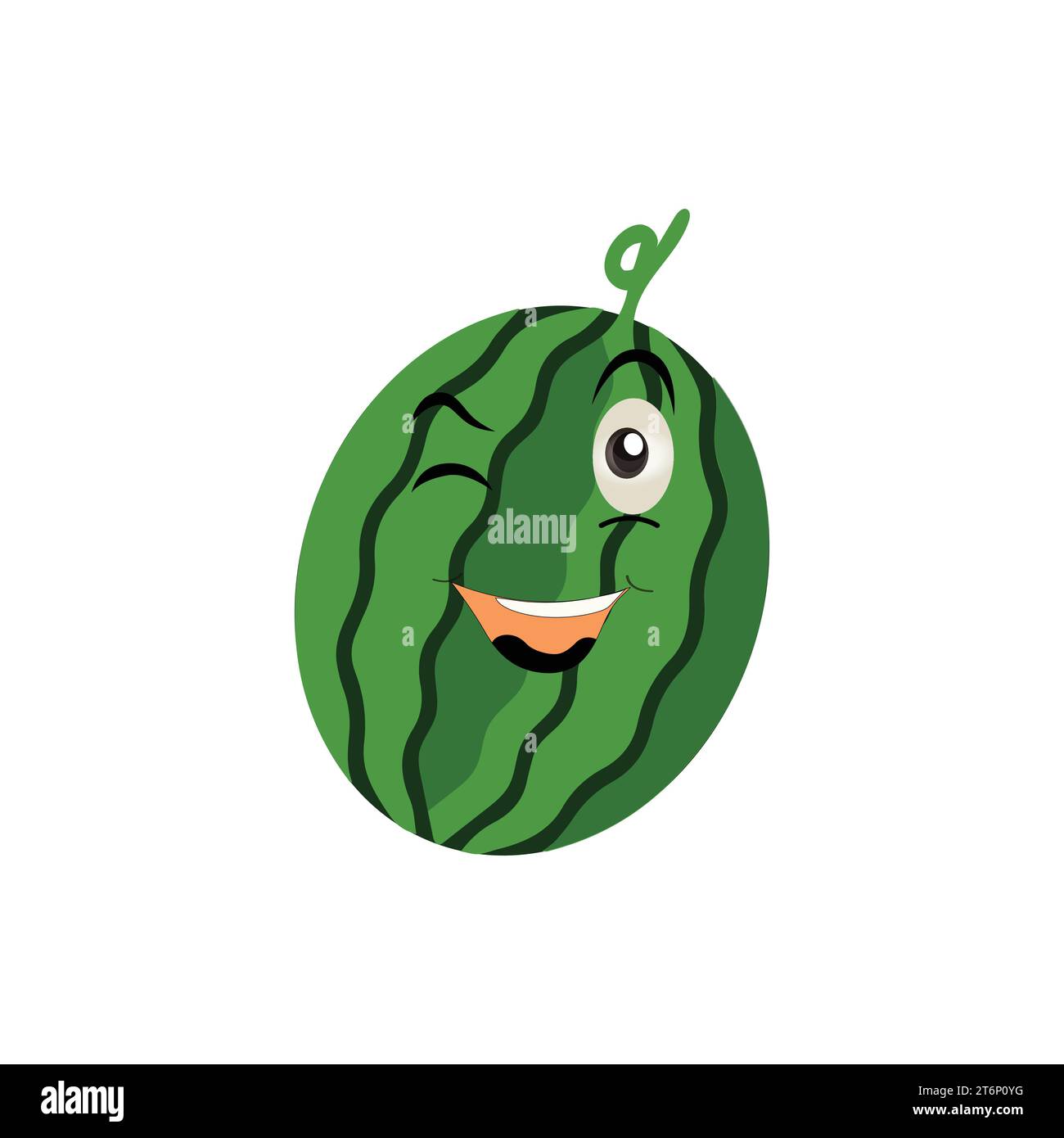 Watermelon Character with Various Face Expressions. Vector illustration ...