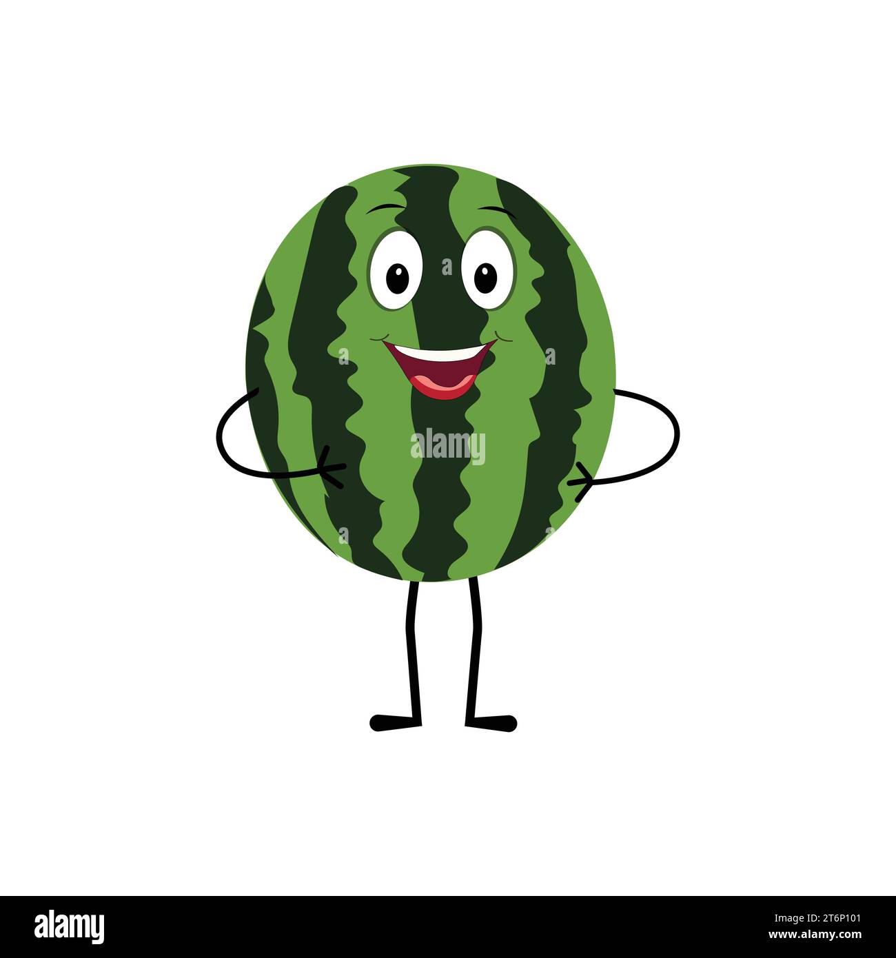 Watermelon Character with Various Face Expressions. Vector illustration ...