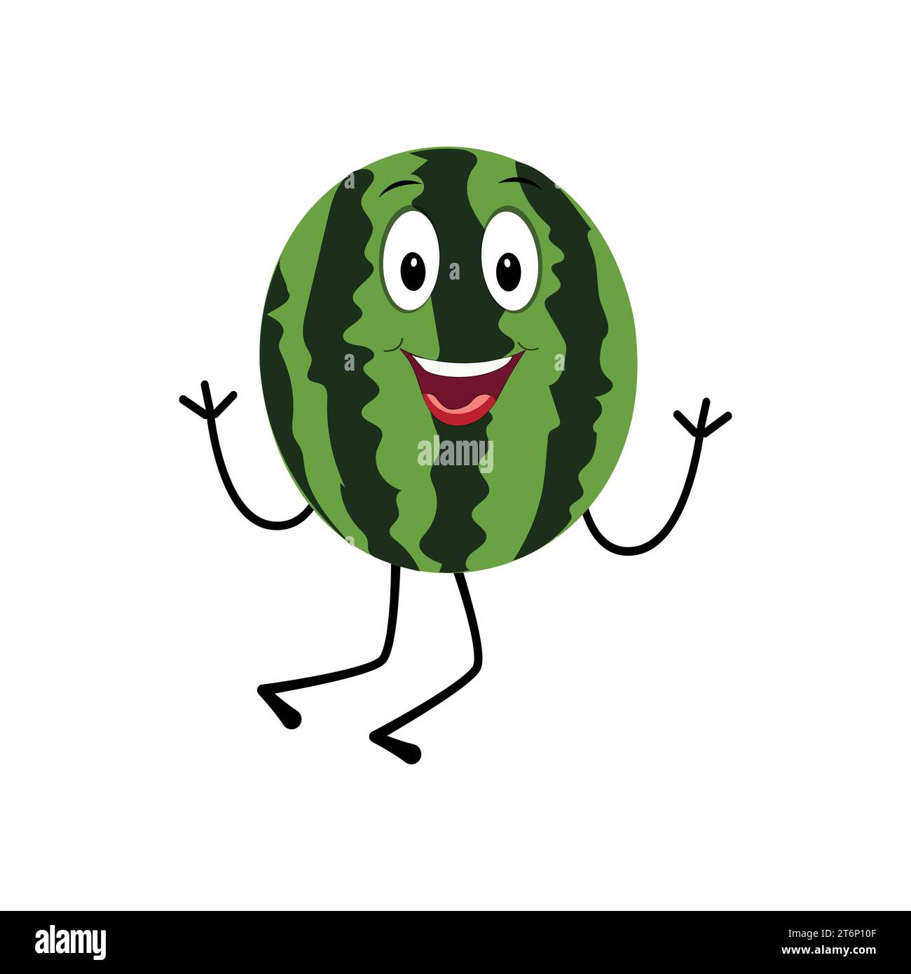 Watermelon Character with Various Face Expressions. Vector illustration ...
