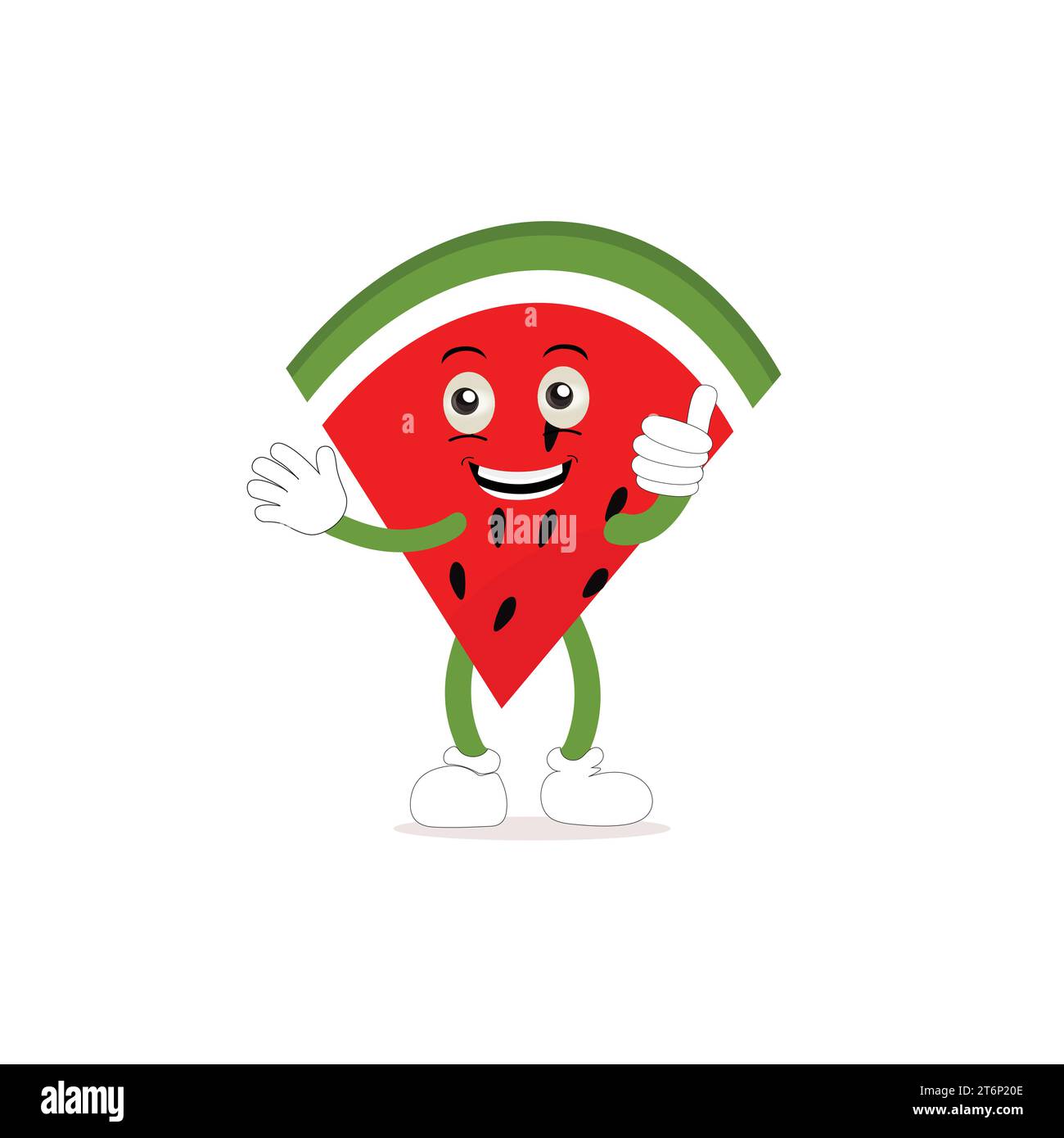 Watermelon cartoon, fresh fruit vector illustration, with different ...