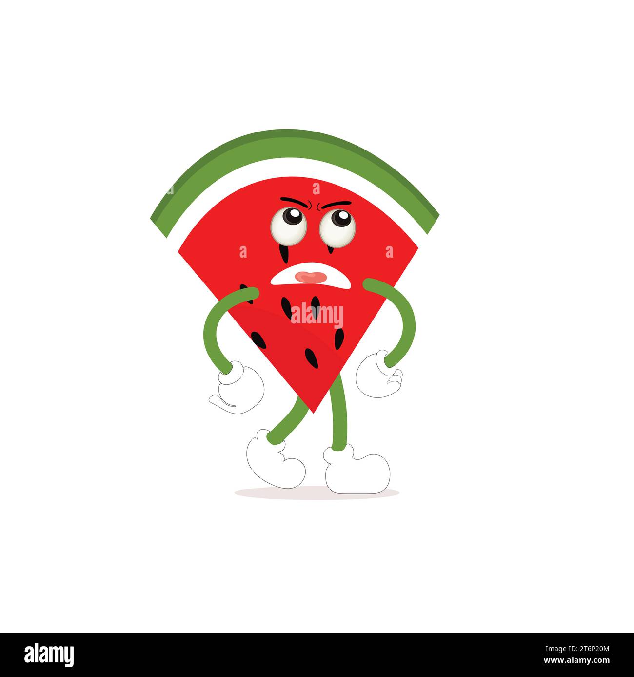 Watermelon cartoon, fresh fruit vector illustration, with different ...