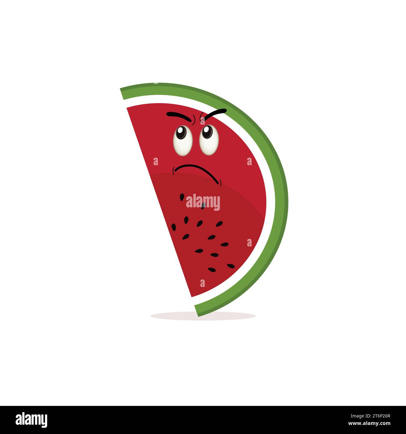 Watermelon cartoon, fresh fruit vector illustration, with different ...