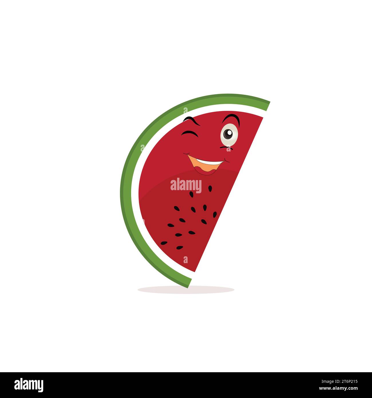 Watermelon cartoon, fresh fruit vector illustration, with different ...