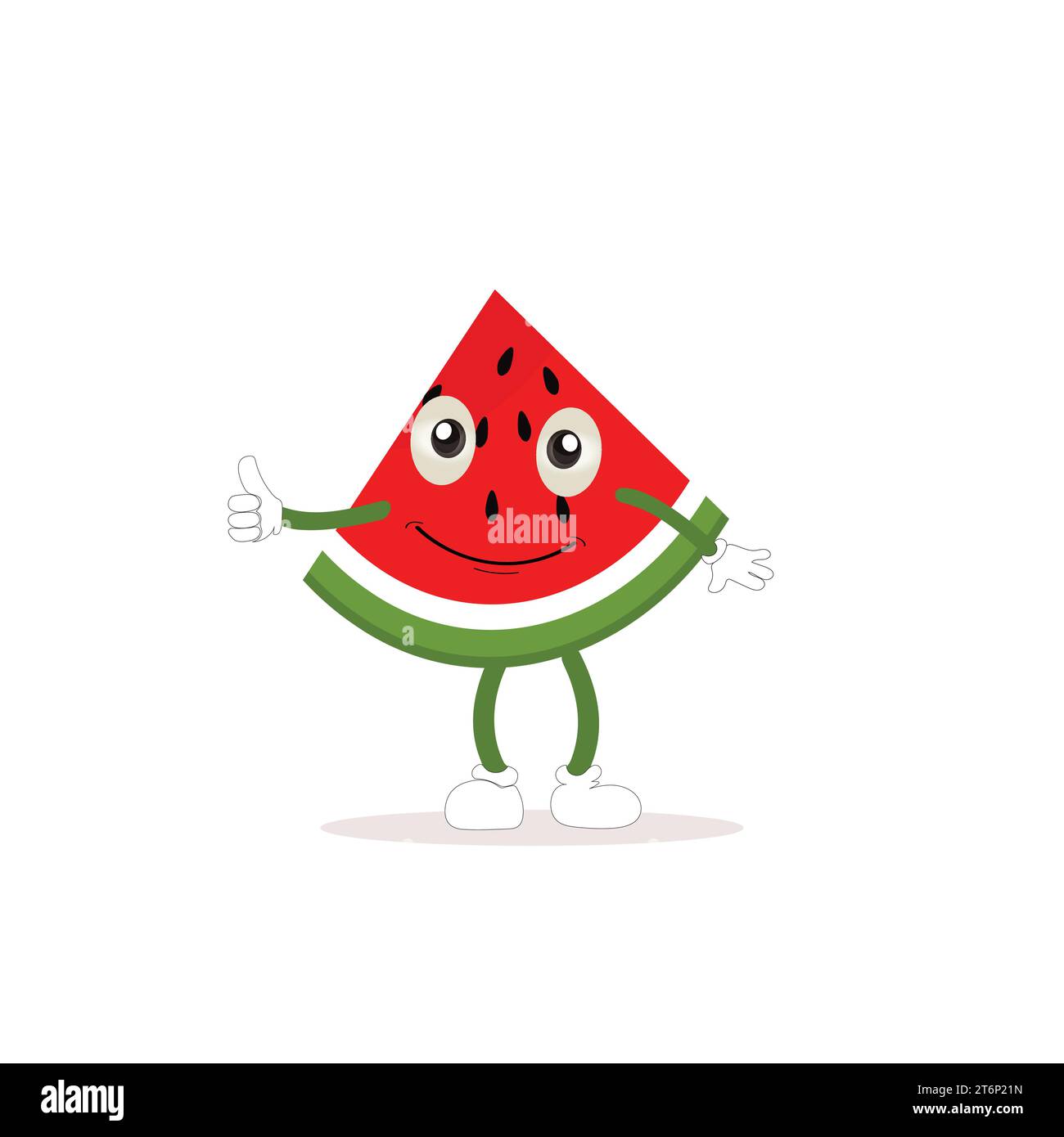 Watermelon cartoon, fresh fruit vector illustration, with different ...