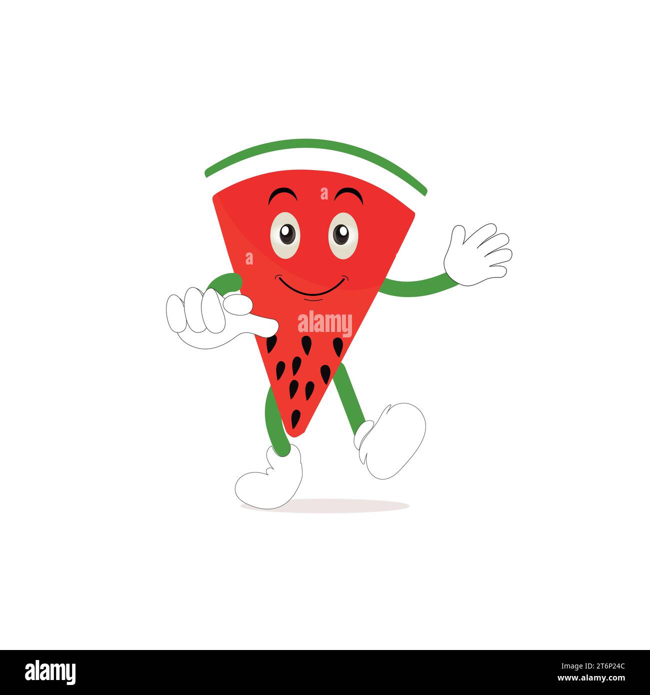 Watermelon cartoon, fresh fruit vector illustration, with different ...