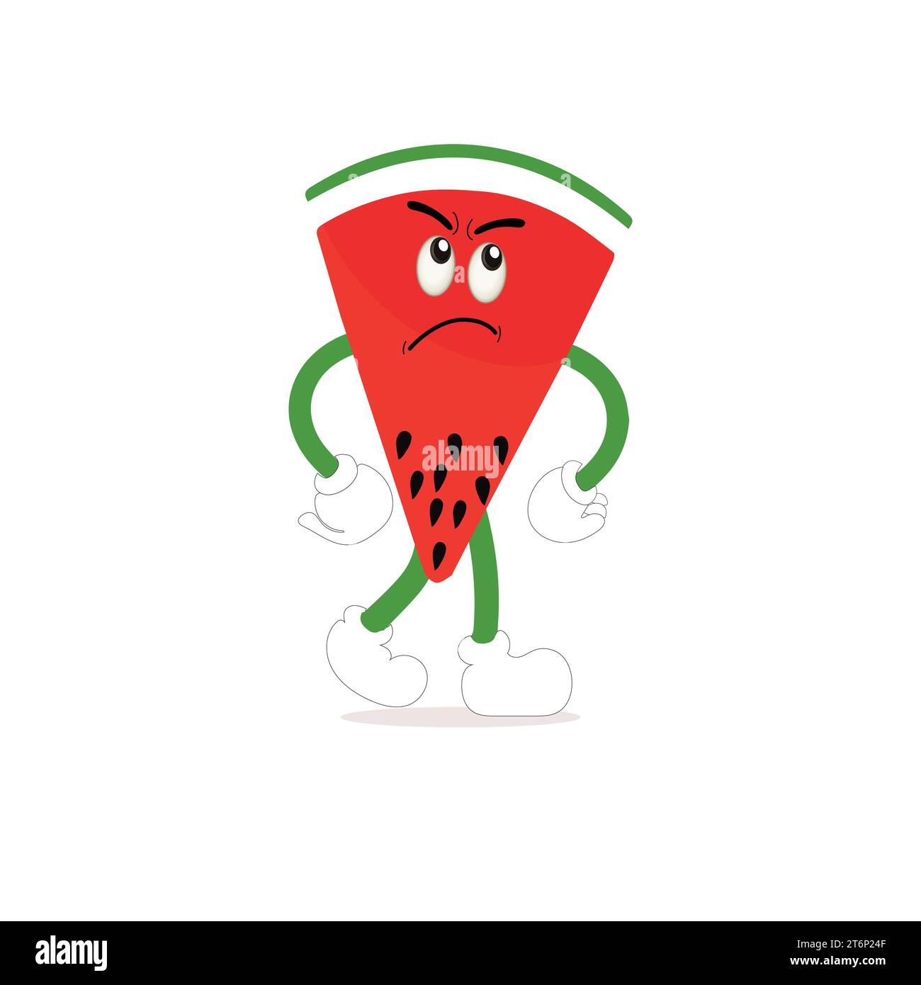 Watermelon cartoon, fresh fruit vector illustration, with different ...