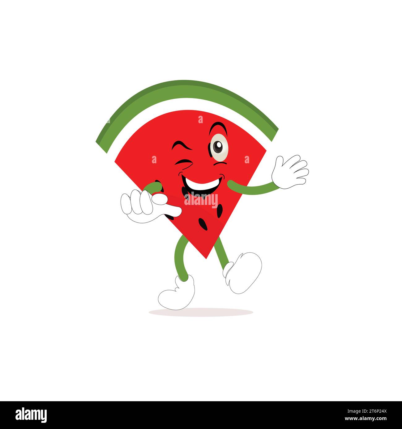 Watermelon cartoon, fresh fruit vector illustration, with different ...