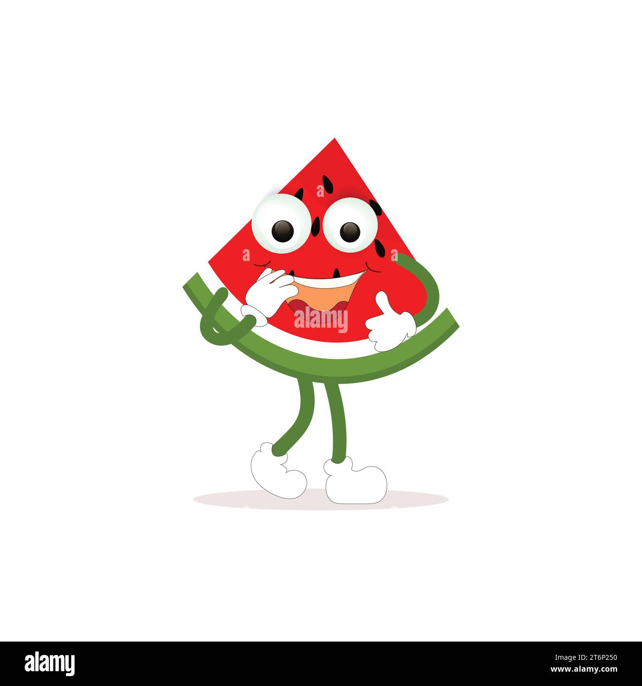 Watermelon cartoon, fresh fruit vector illustration, with different ...