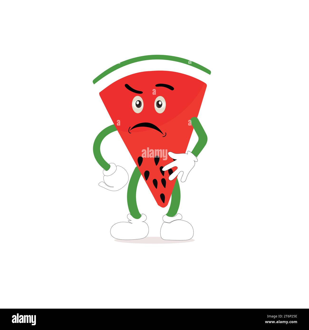 Watermelon cartoon, fresh fruit vector illustration, with different ...