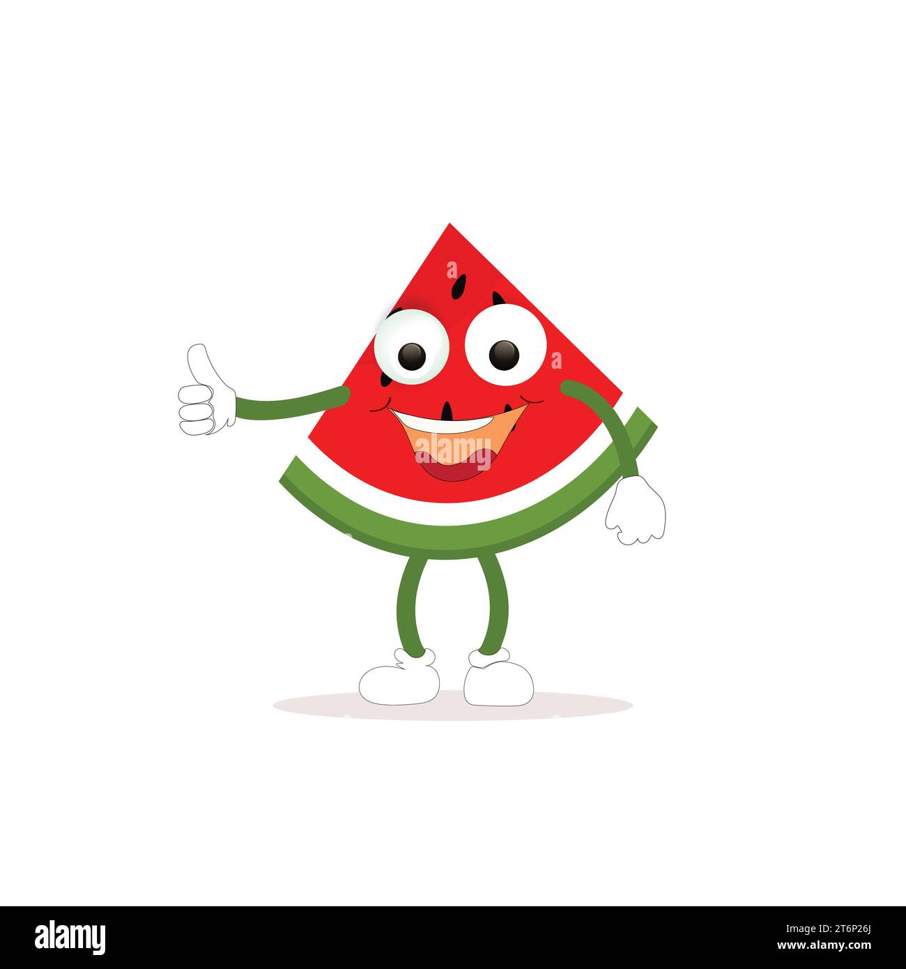 Watermelon cartoon, fresh fruit vector illustration, with different ...