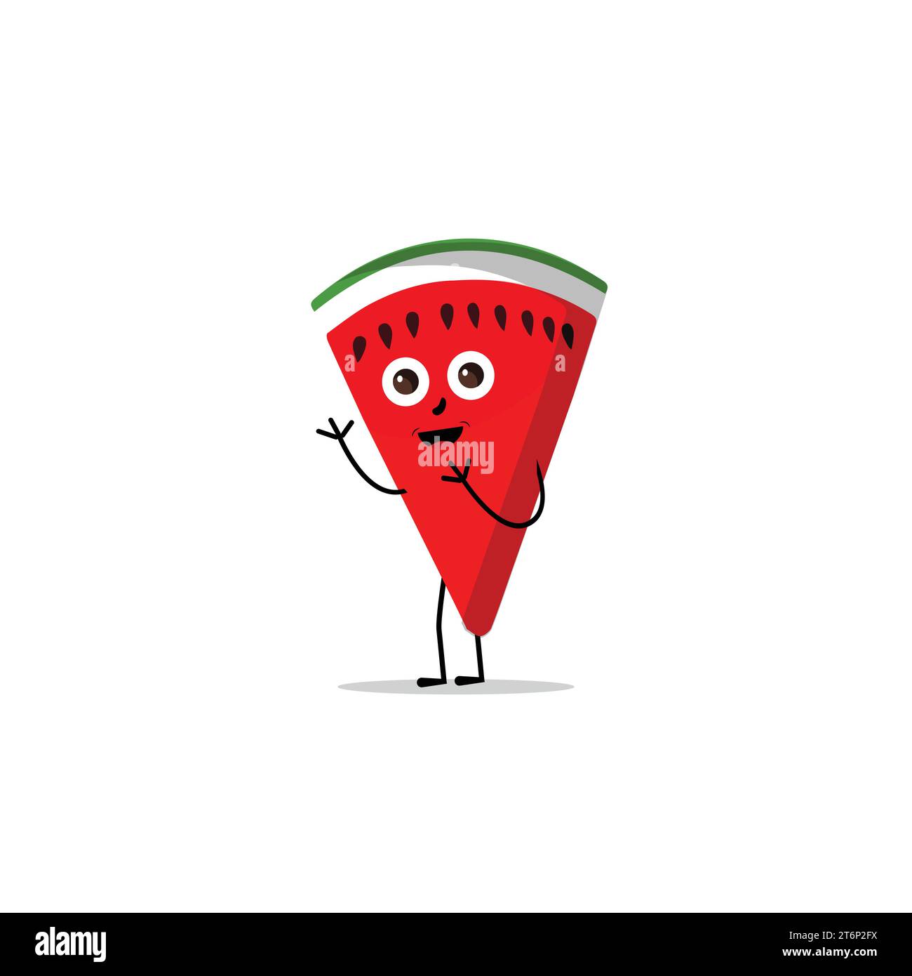 Watermelon slice character with funny face. Happy cute cartoon ...