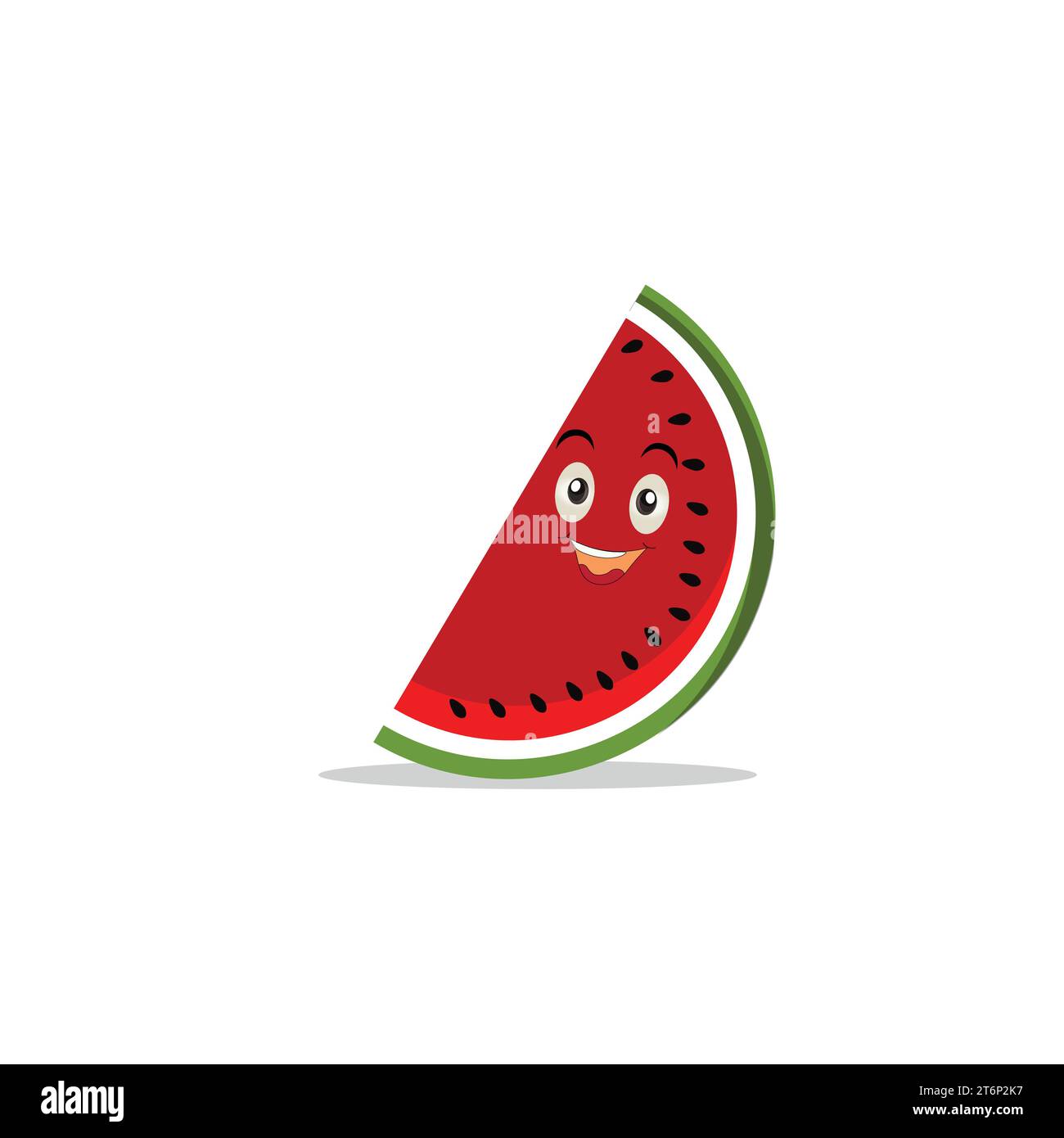 Watermelon slice character with funny face. Happy cute cartoon ...