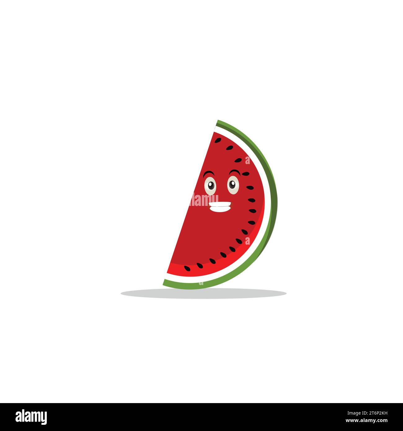 Watermelon slice character with funny face. Happy cute cartoon ...