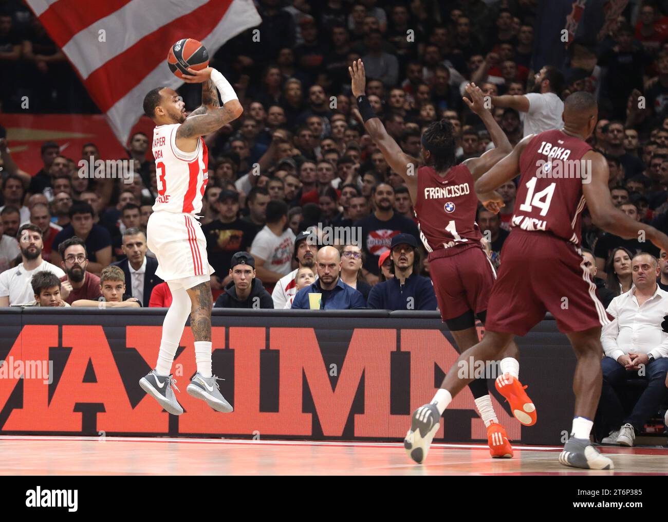 Belgrade, Serbia, 2 November, 2023. Shabazz Napier of Crvena Zvezda ...