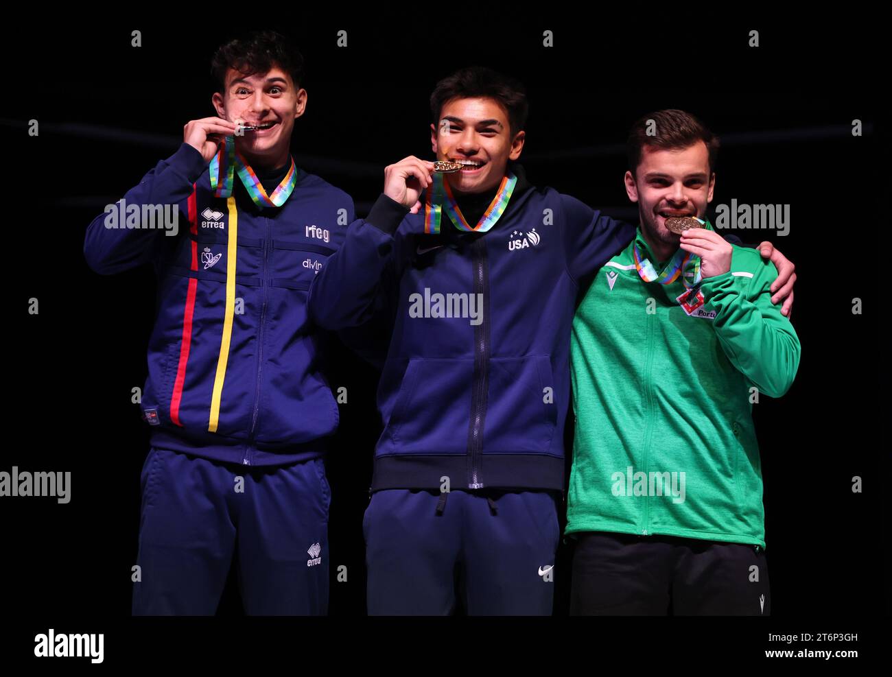 USA’s Ruben Padilla (Gold), Spain’s David Franco (Silver) and Tiago ...