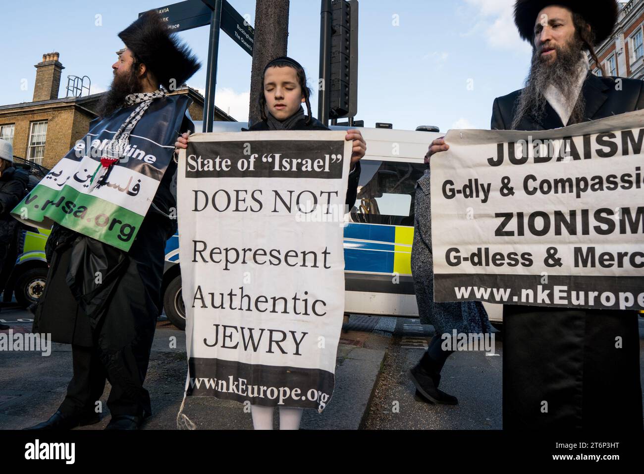 Pro Palastinian protest in London 11th November 2023, a small group of ...