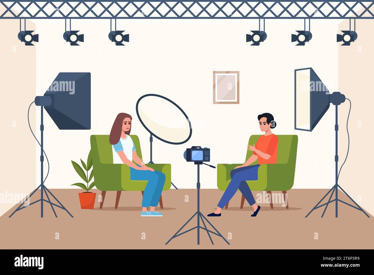 Interview two people microphone hi-res stock photography and images - Alamy