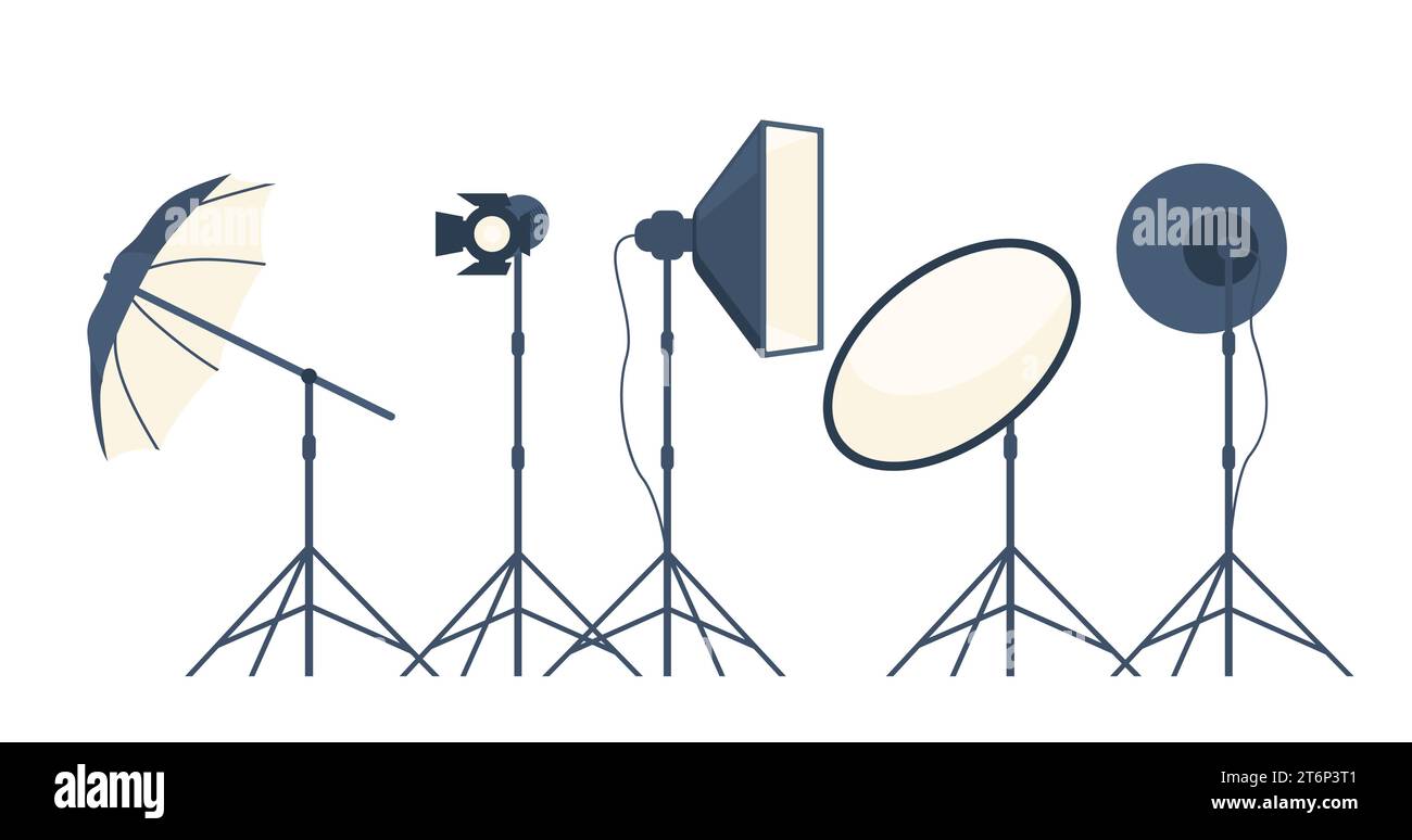 Different types of professional lighting equipment for blogging ...