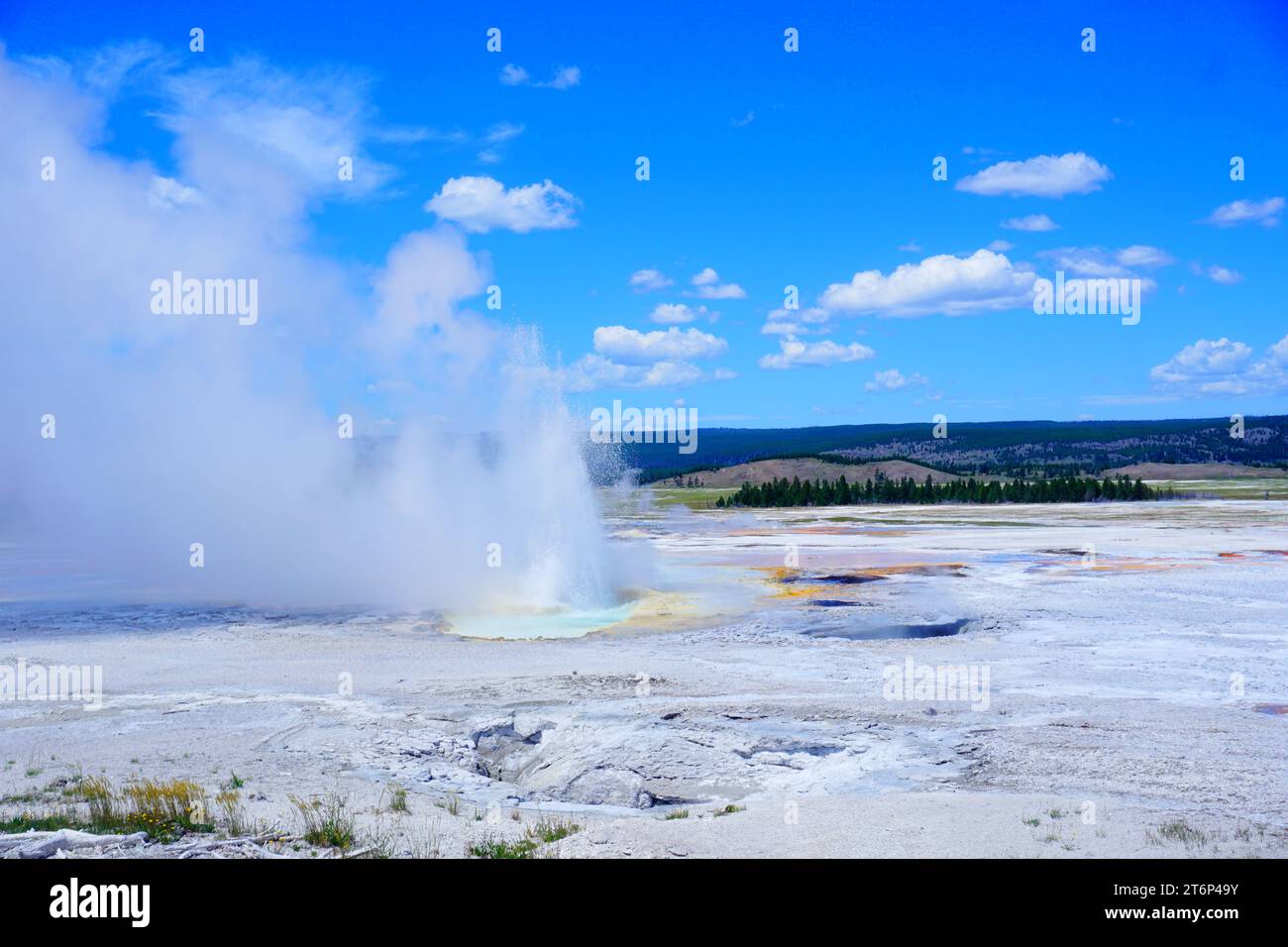 Geyser an Mountains Stock Photo - Alamy
