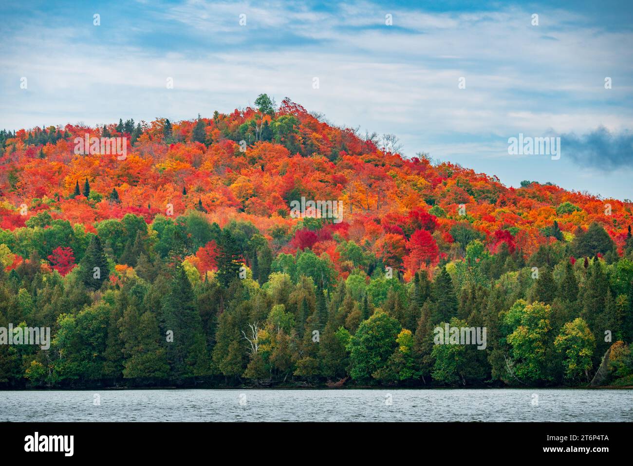Fall foliage color in the forests above the north shore of Lake ...