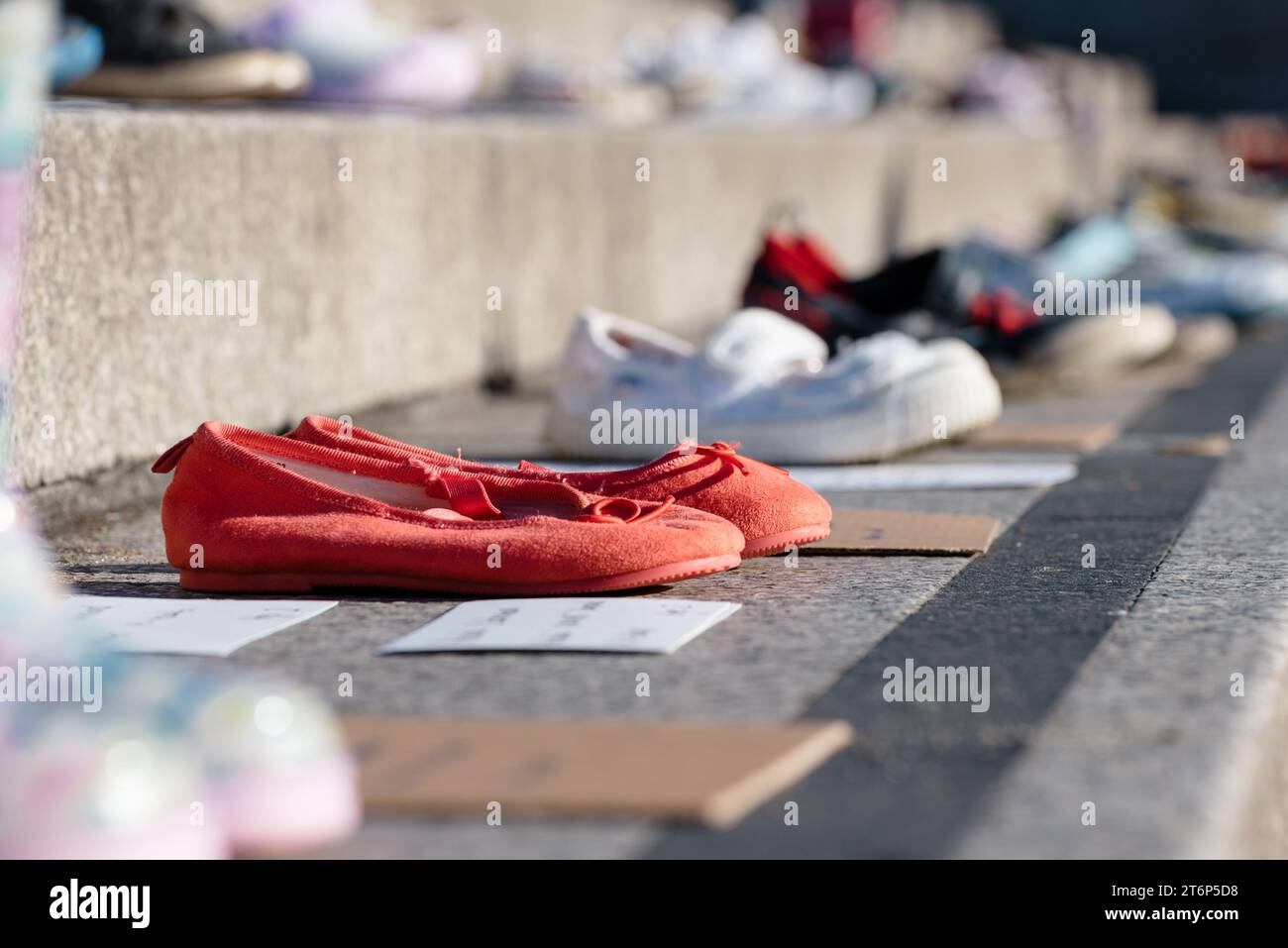 London, UK. 11 November 2023. Extinction Rebellion Families placed ...