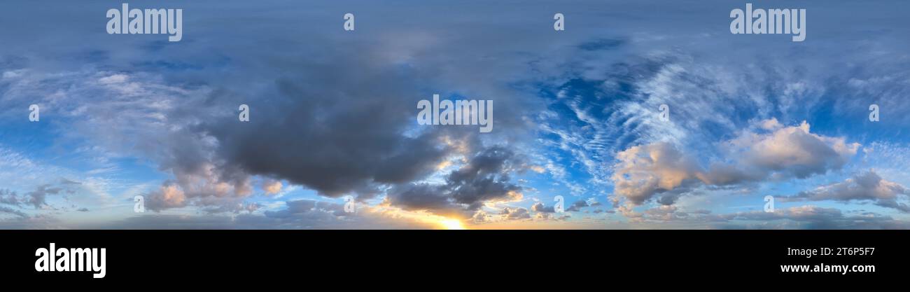 9K 360 VR 2:1 equirectangular sunset sky background overlay. Ideal for ...