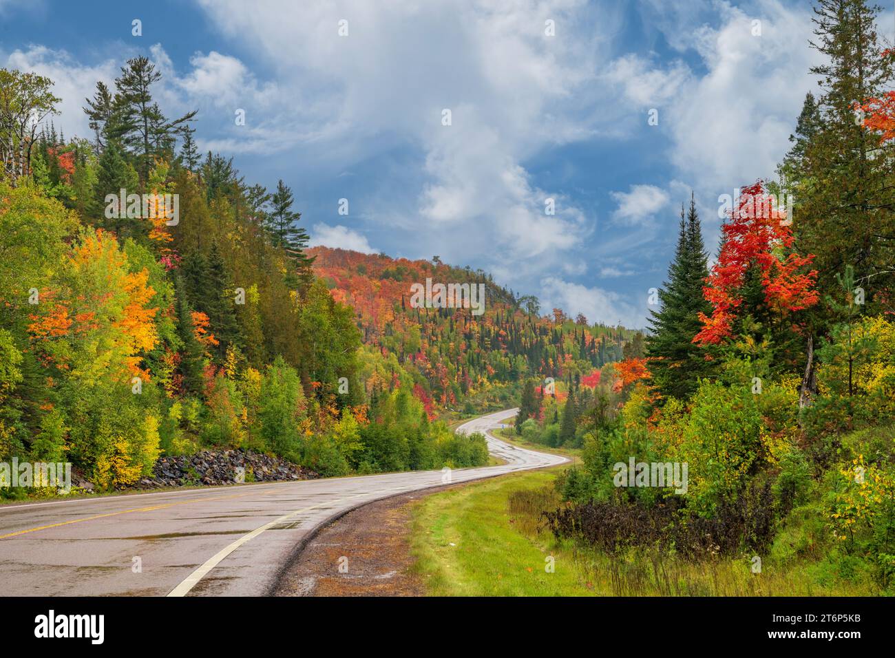 Fall foliage color in the forests above the north shore of Lake ...
