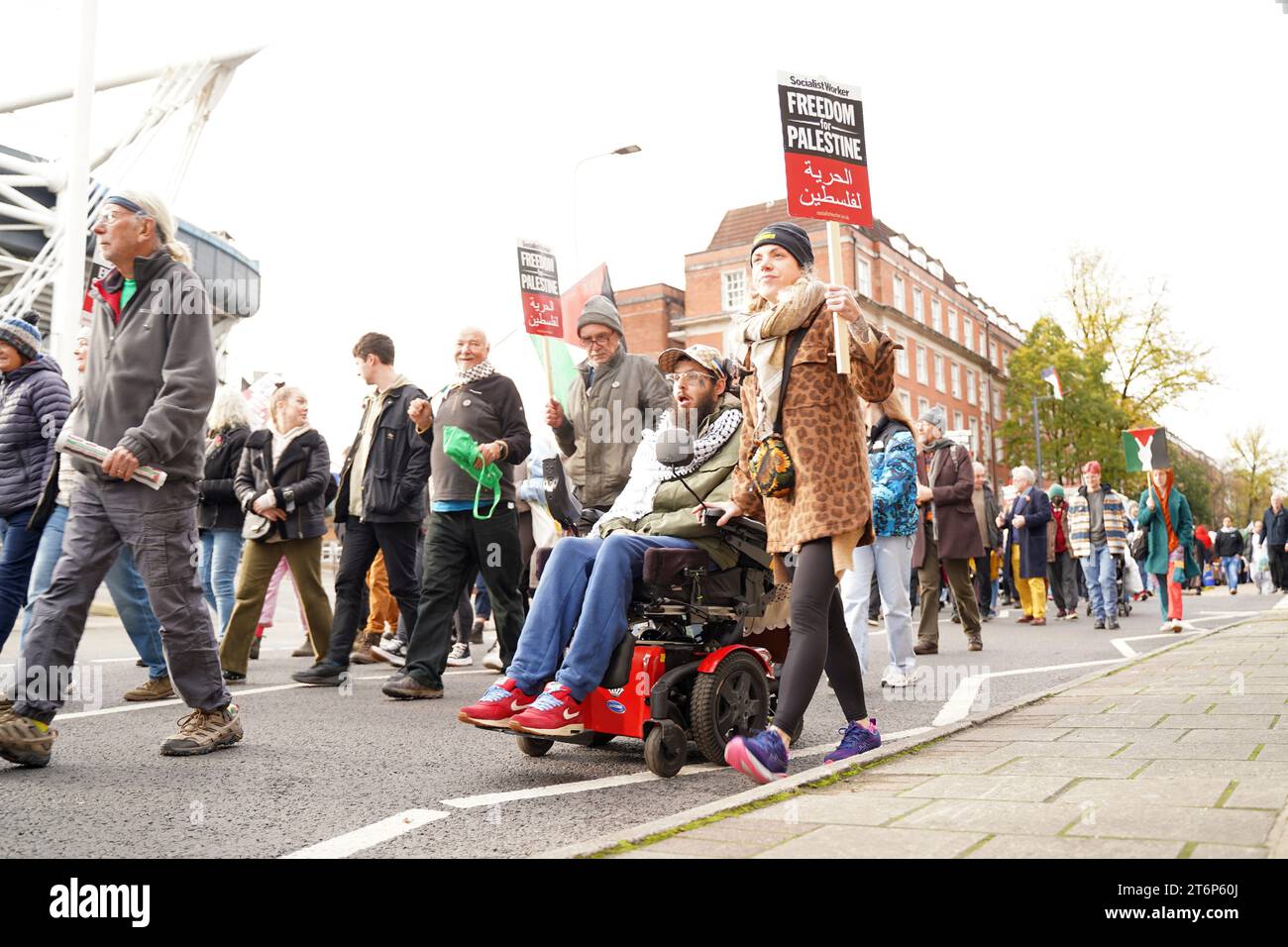 Cardiff, Wales 11th Nov 2023. March for Palestine. Peaceful protest ...