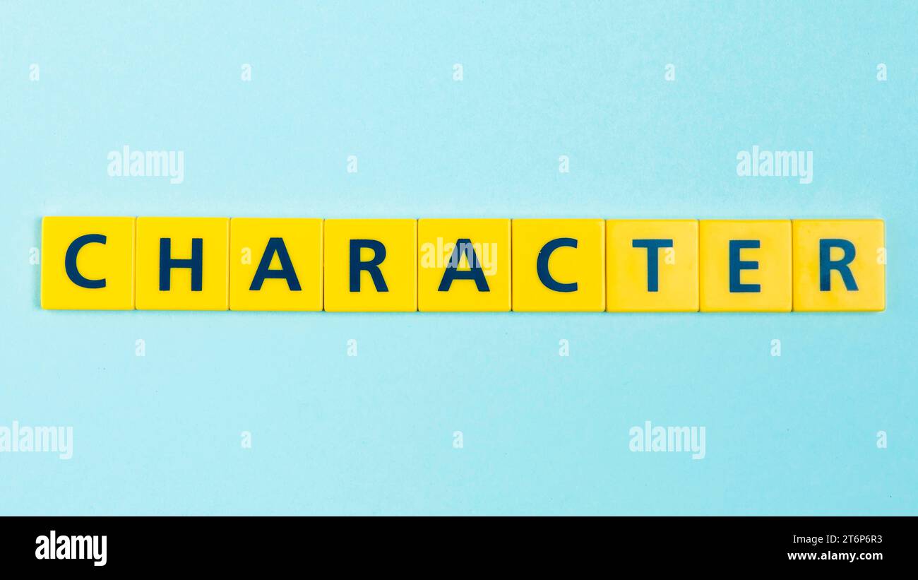 Character word scrabble tiles Stock Photo - Alamy