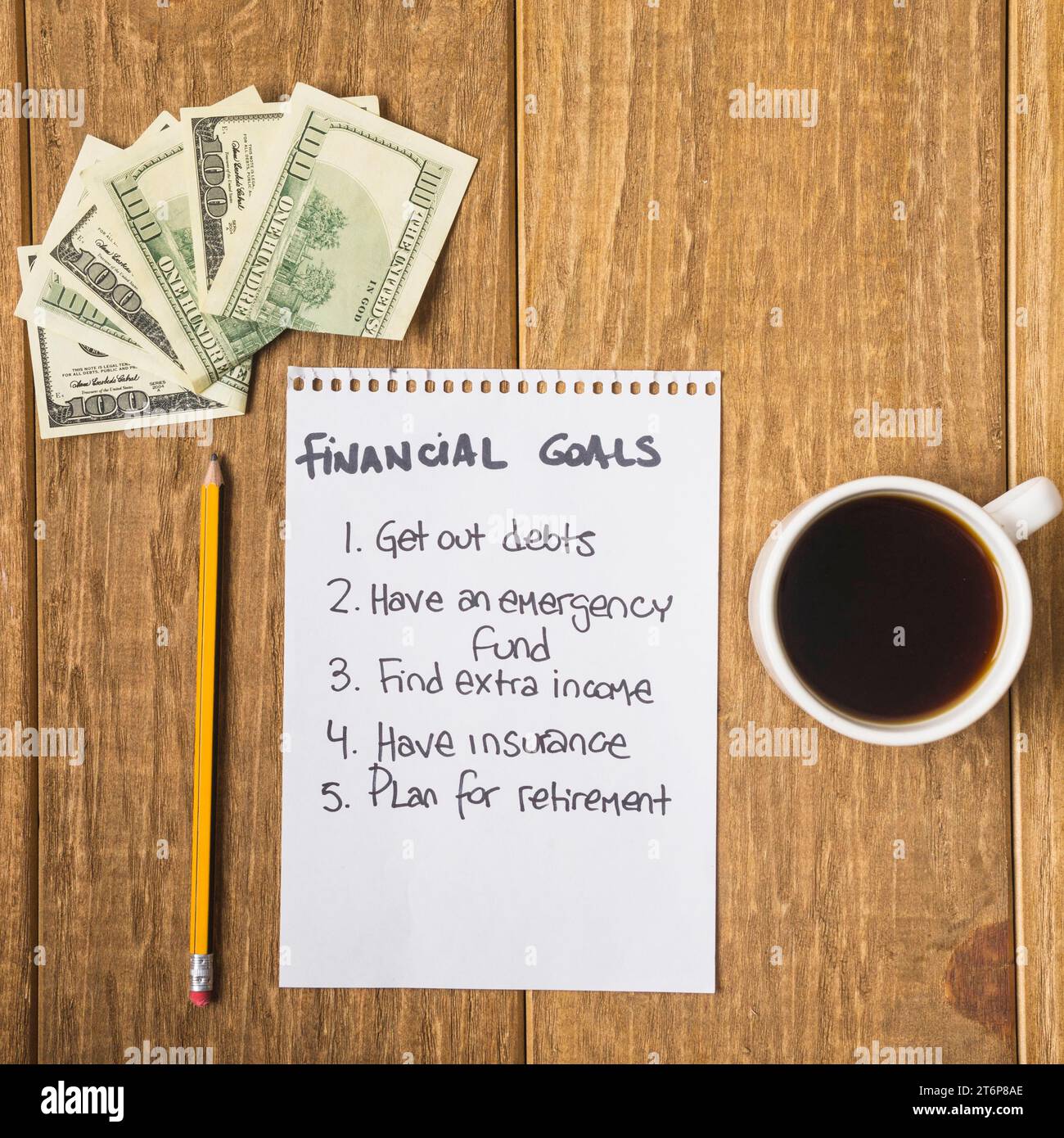 Money goals list hi-res stock photography and images - Alamy